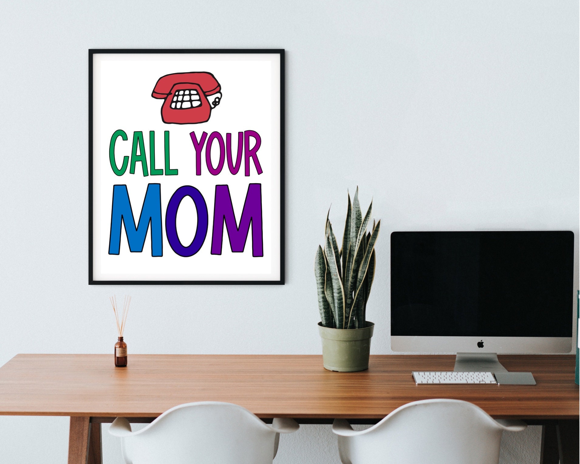 Call Your Mom Dorm Room Poster Printable Wall Art Digital | Etsy