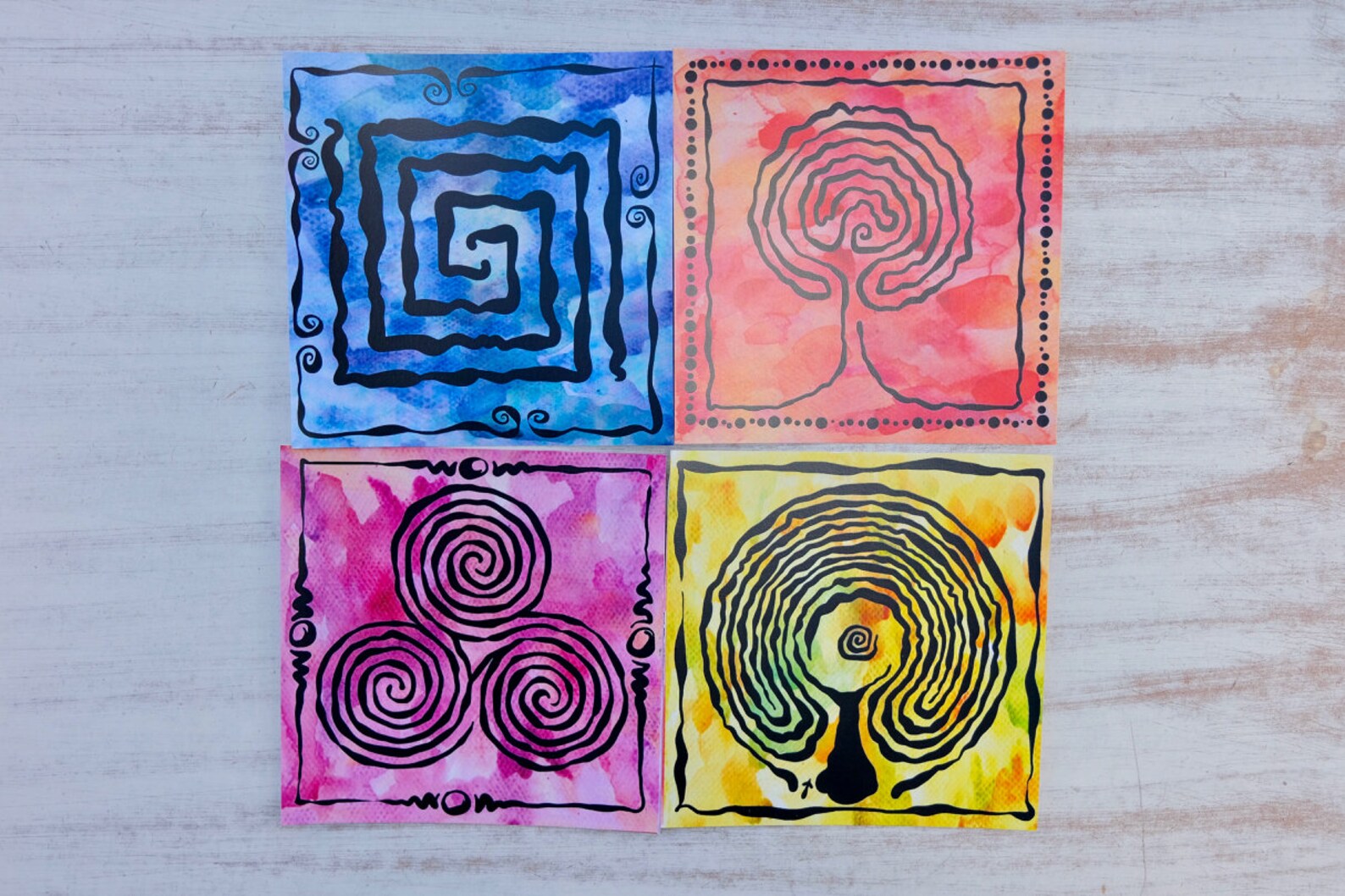 Mindfulness Cards Finger Labyrinth Meditation Anxiety - Etsy