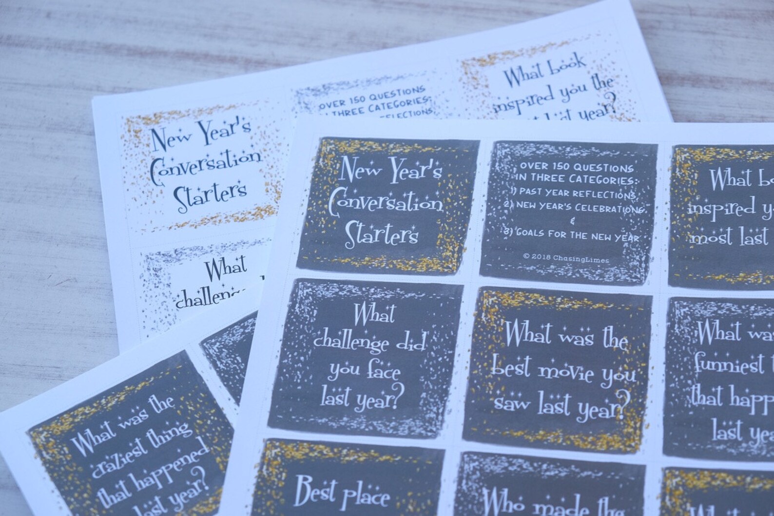New Years Conversation Starters Game Reflection Resolutions - Etsy