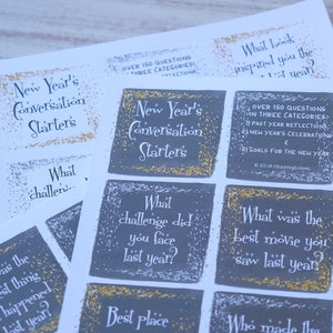 New Years Conversation Starters Game | Reflection, Resolutions and Goal ...