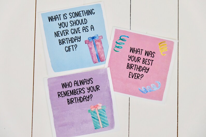 Birthday Conversation Starter Cards: Family Party Game (digital ...