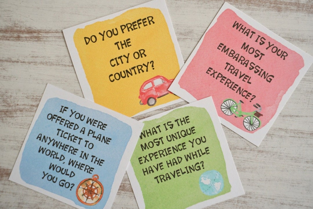 Travel Conversation Starters - Watercolor Edition - Party Games ...