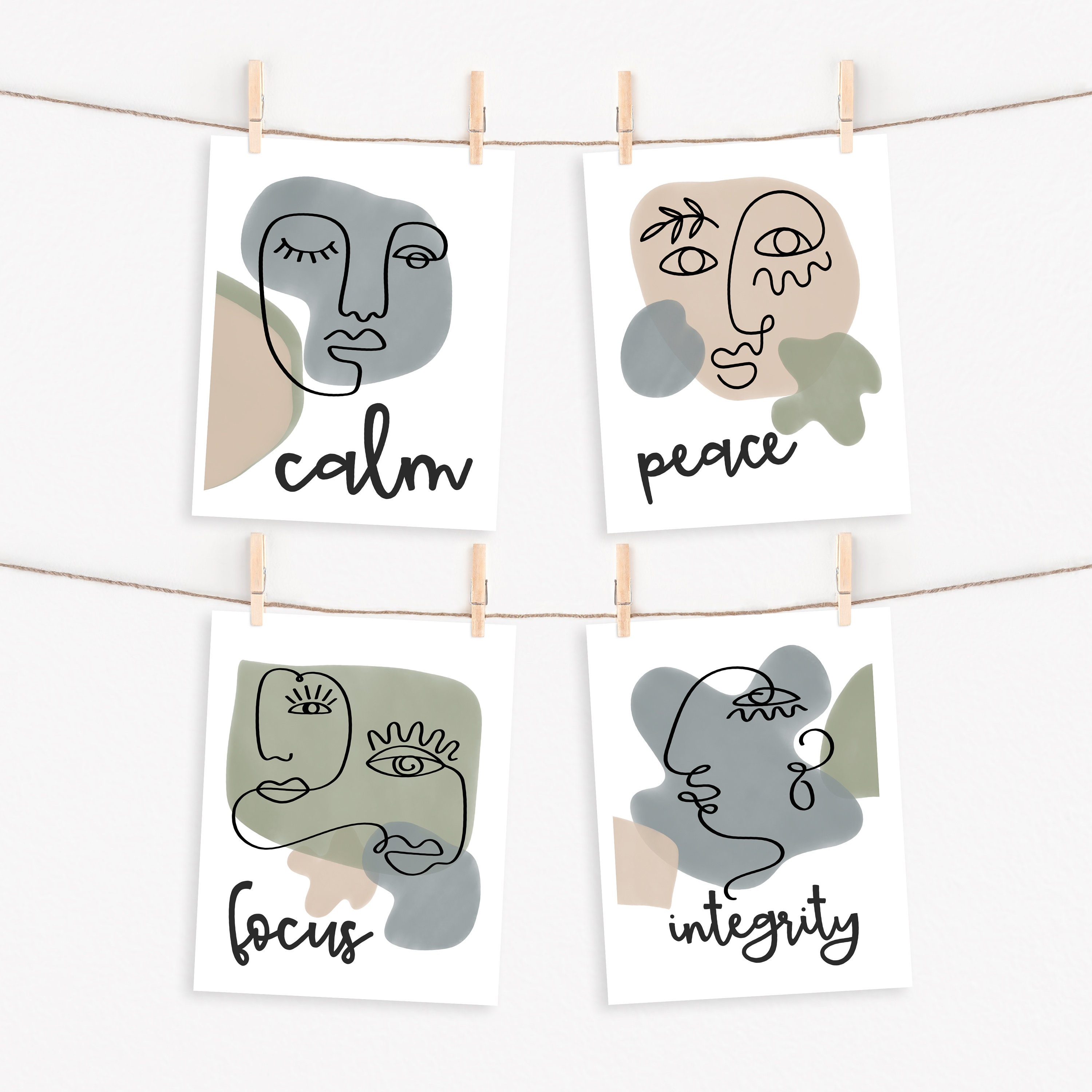 Boho Inspired Word Posters Printable Wall Art Digital - Etsy