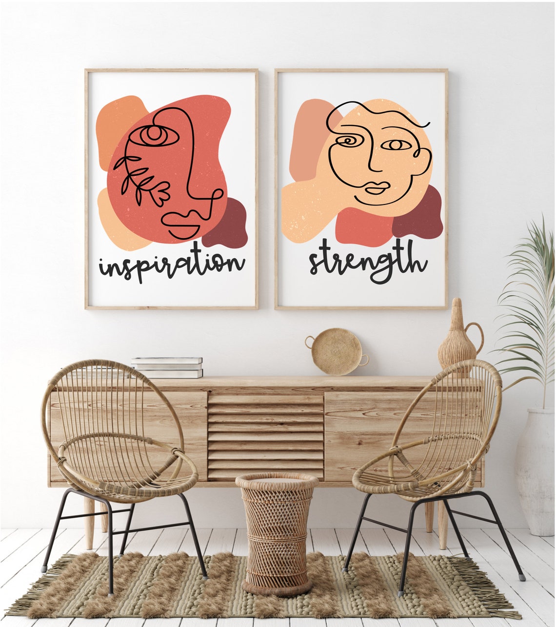 Boho Inspired Word Posters Printable Wall Art Digital | Etsy