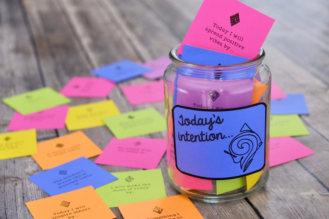 Setting Intentions Motivational Reflection Cards, Conversation Starters ...