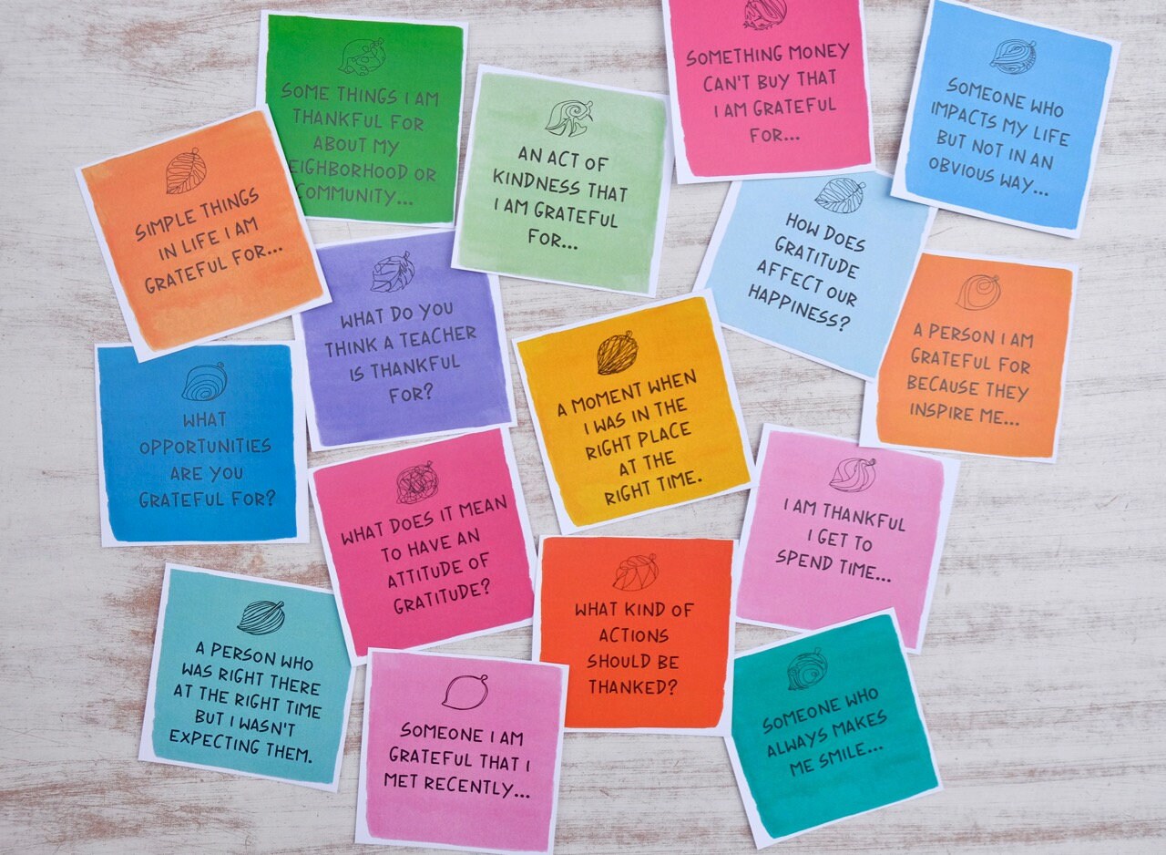 Gratitude Journal Prompts: Family Conversation Cards (COLOR VERSION ...