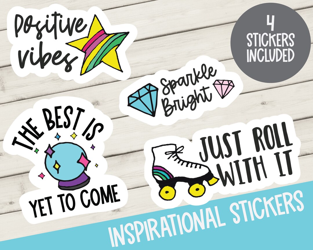 Inspirational Stickers-positive Vibes-sparkle Bright- Motivational ...