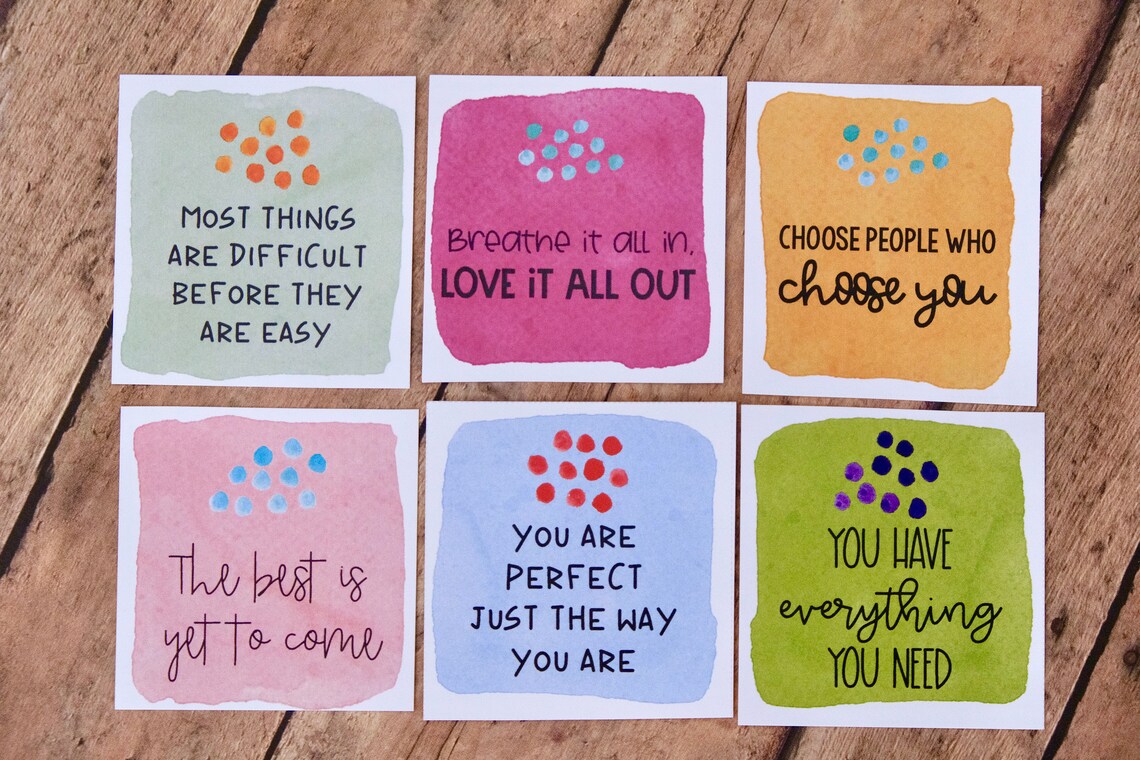 Positive Message Motivational Cards Set 3 Inspirational | Etsy
