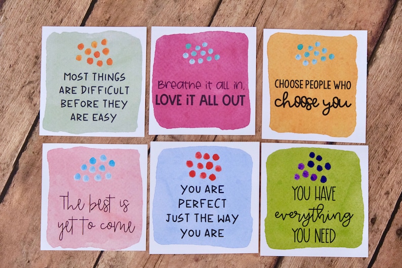 Positive Message Motivational Cards Set 3 Inspirational | Etsy