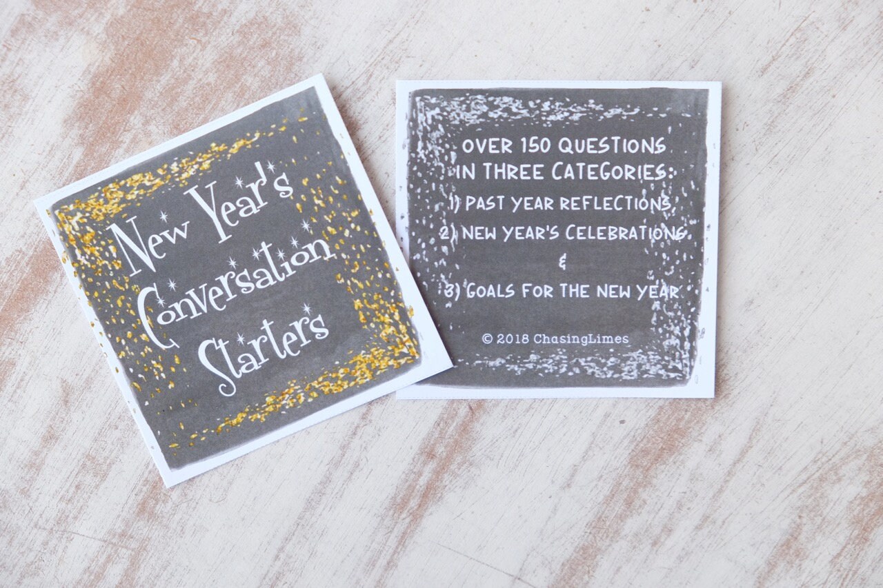 New Years Conversation Starters Game Reflection Resolutions | Etsy