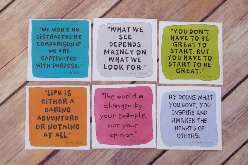 Inspirational Quote Cards Set 2 Positive Messages | Etsy