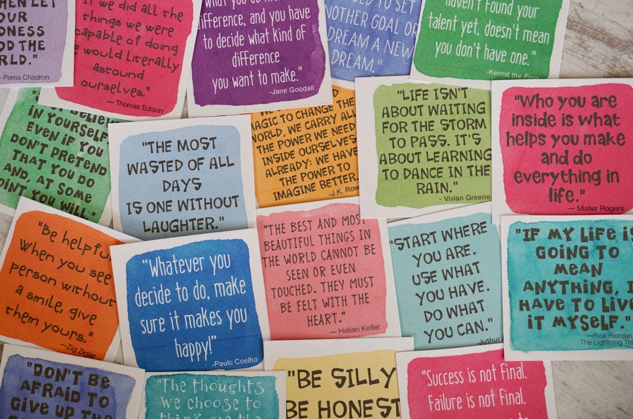 Inspirational Quote Cards Set 1 Positive Messages Happy - Etsy