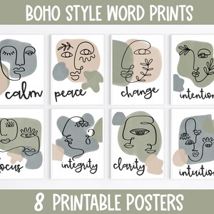 Boho Inspired Word Posters - Printable Wall Art - Digital Prints ...