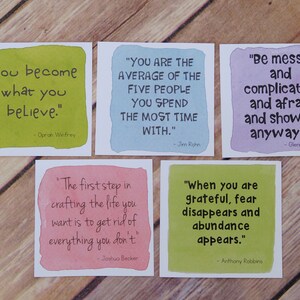 Inspirational Quote Cards Set 2 - Positive Messages - Reflection Cards ...