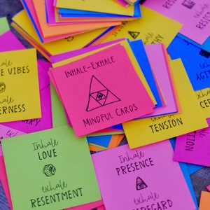 Inhale Exhale Mindfulness Cards Inspirational Cards for | Etsy