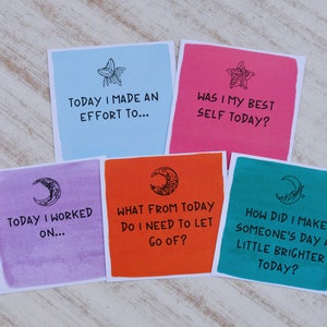 End of Day Reflection Cards for Manifesting Positivity - COLOR VERSION ...