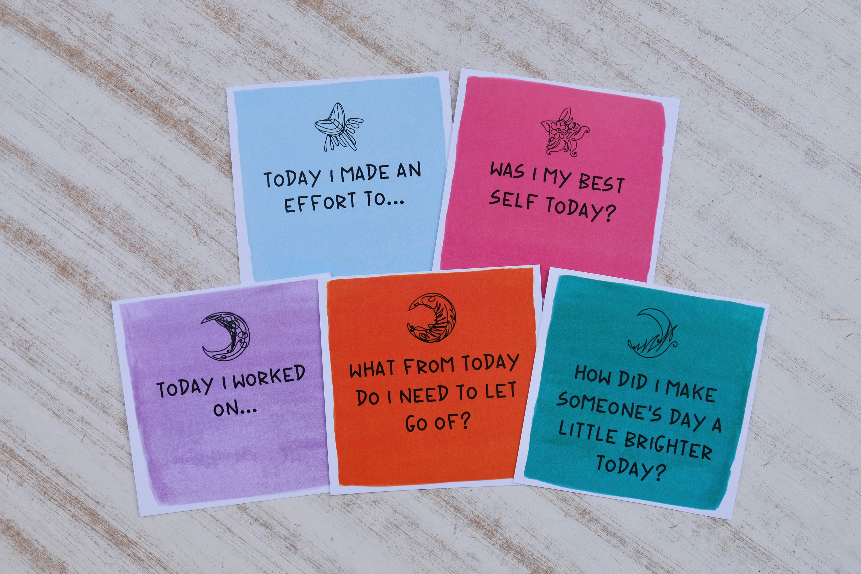 End of Day Reflection Cards: Positivity Prompts, Journaling (digital ...