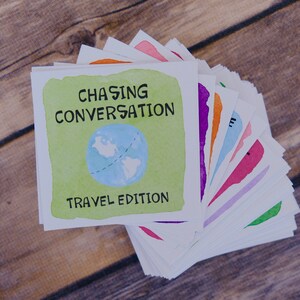Travel Conversation Starters - Watercolor Edition - Party Games ...