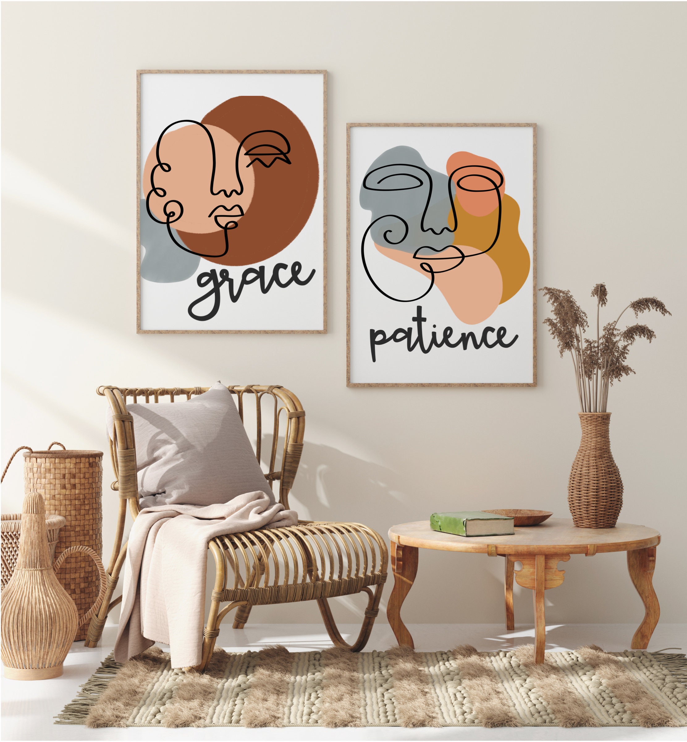 Boho Inspired Word Posters Printable Wall Art Digital | Etsy