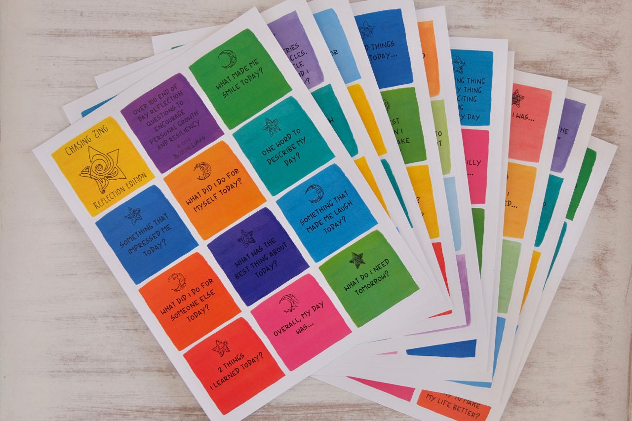 End of Day Reflection Cards for Manifesting Positivity COLOR - Etsy