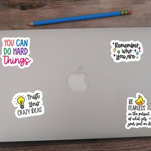 Inspirational Stickers - You Can Do Hard Things - Motivational Quote ...