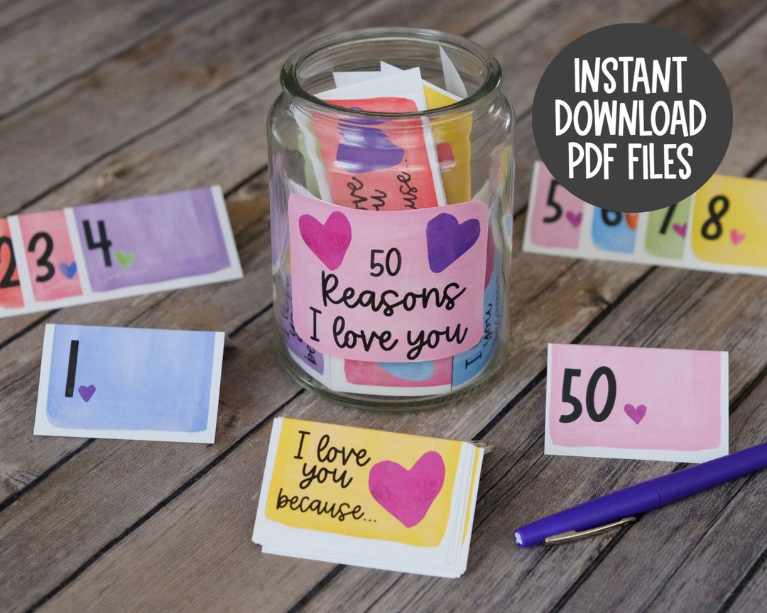Why I Love You 50 Reasons I Love You Write in Cards Valentine's Gift ...