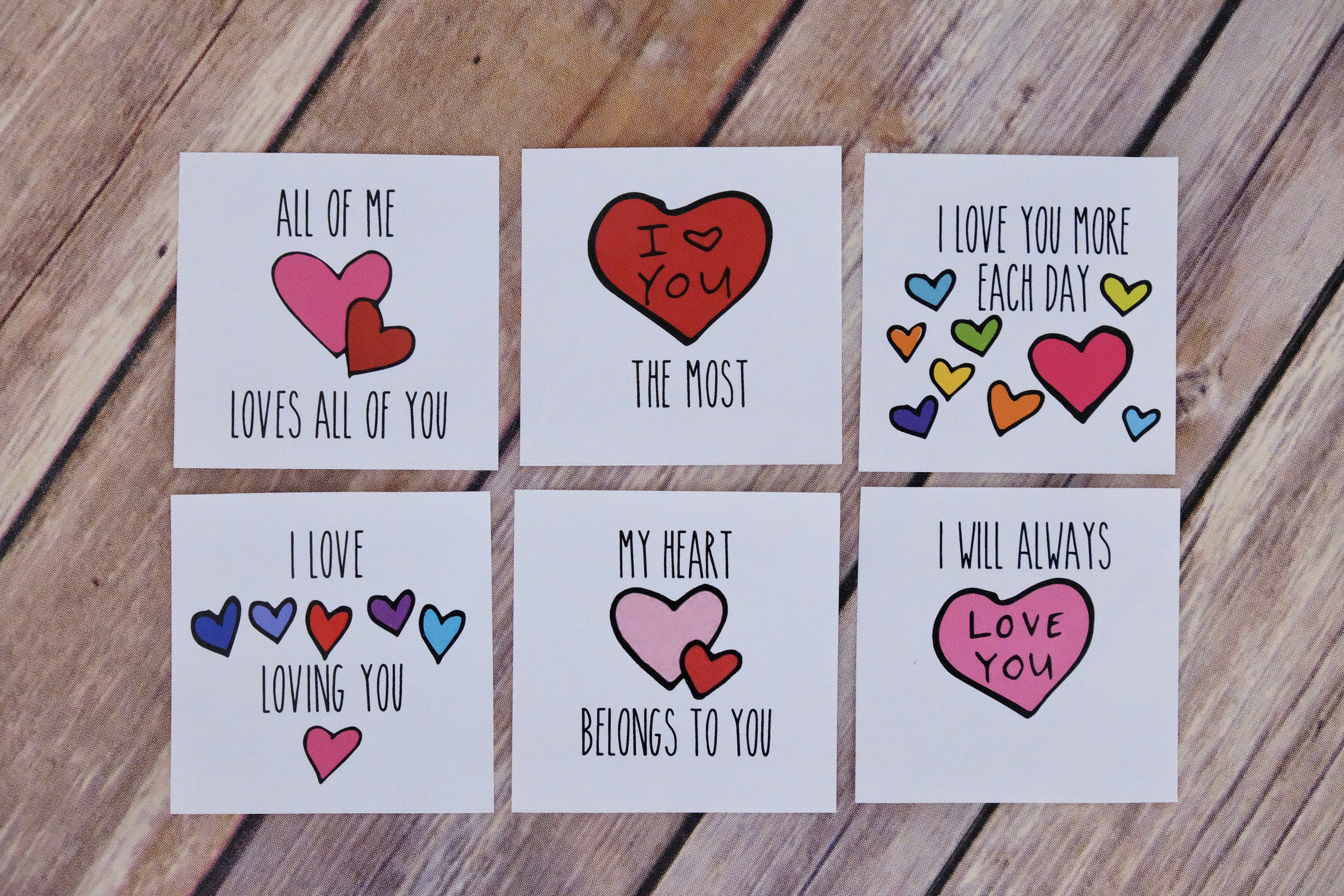 Valentines Printable Love Notes, Cute Message Cards and Cute Write-in ...