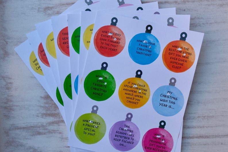 Christmas Conversation Printable Ornaments Craft Activity - Etsy