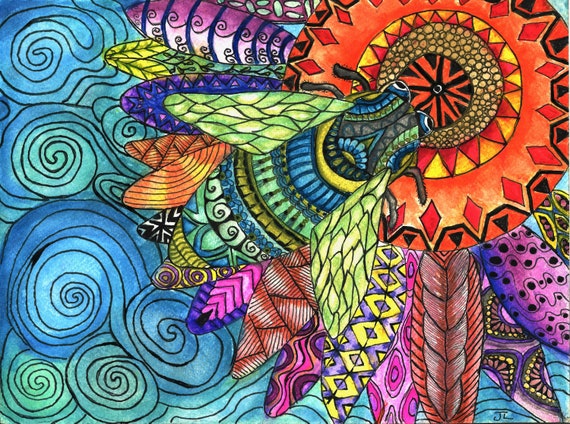 Zentangle Watercolor Animals