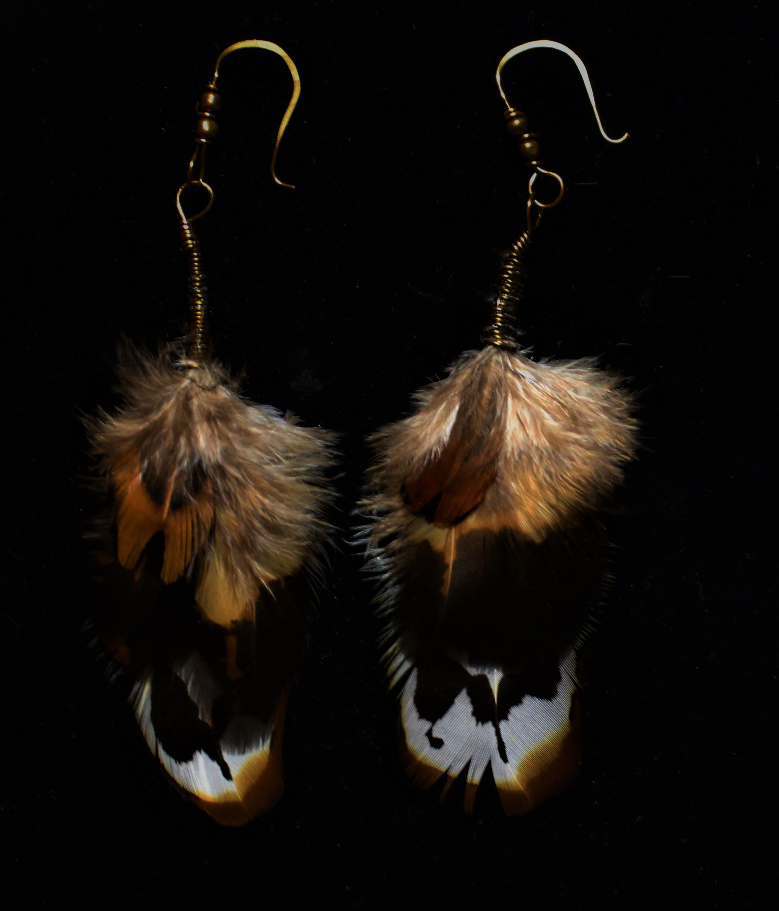 Pheasant Feather Earrings with brass wire - Etsy Italia