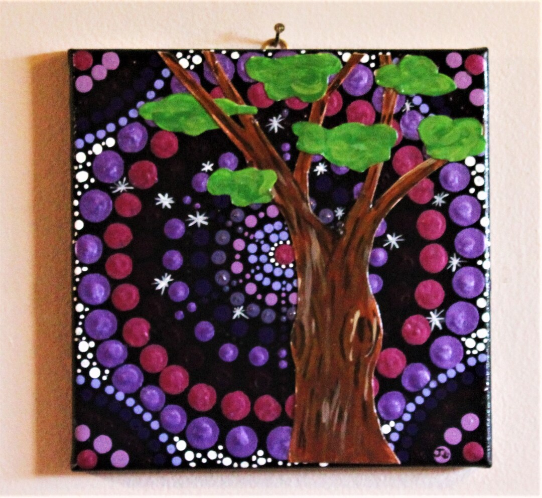 8x8 Dot Painting. Mandala Dot Tree Painting - Etsy
