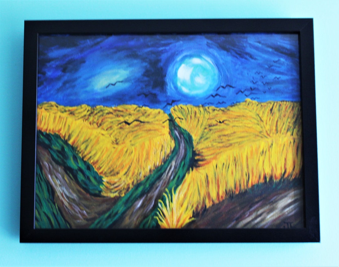 11x14 Van Gogh Style Wheatfield With Crows, Acrylic Painting - Etsy