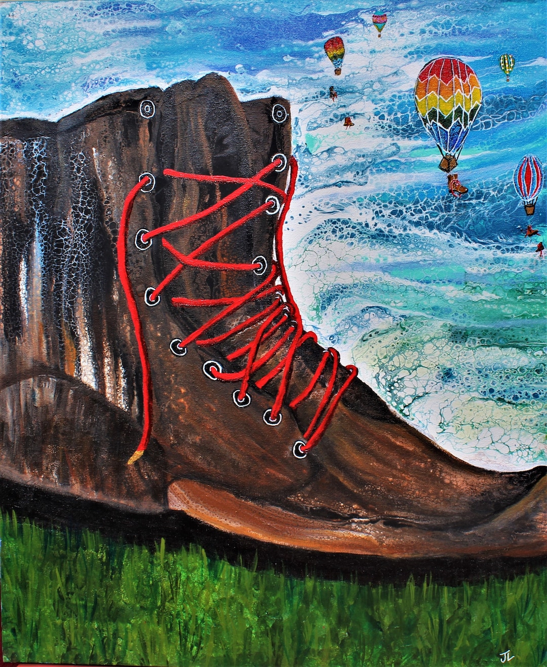 20x24 Deep Canvas, Original Acrylic Painting "boots on the Ground" - Etsy
