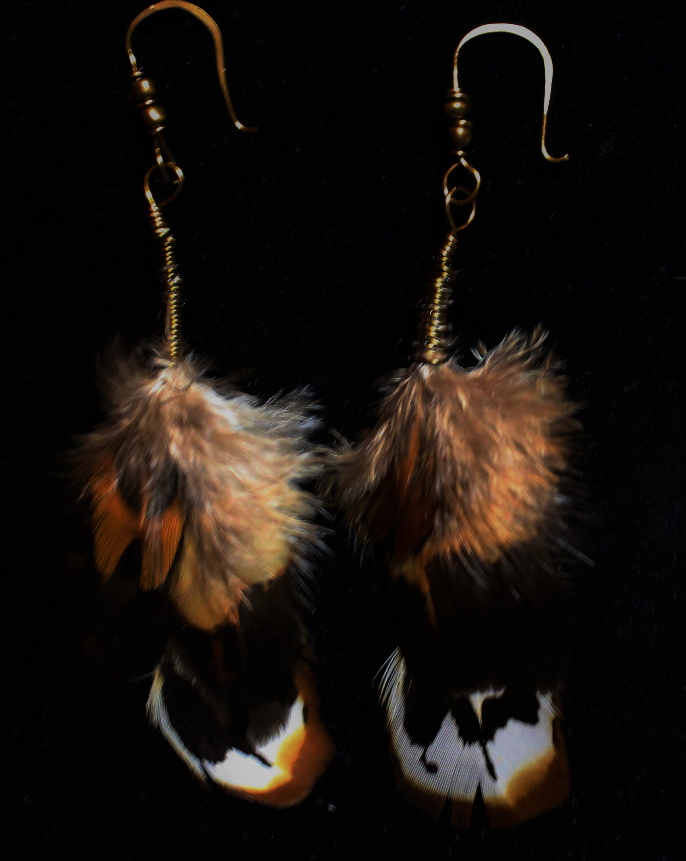 Pheasant Feather Earrings with brass wire - Etsy Italia