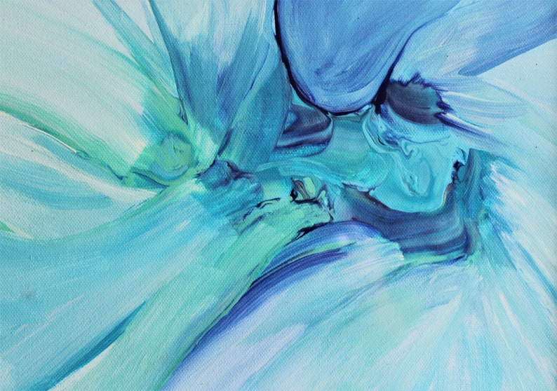 Abstract in Blues Acrylic Painting - Etsy