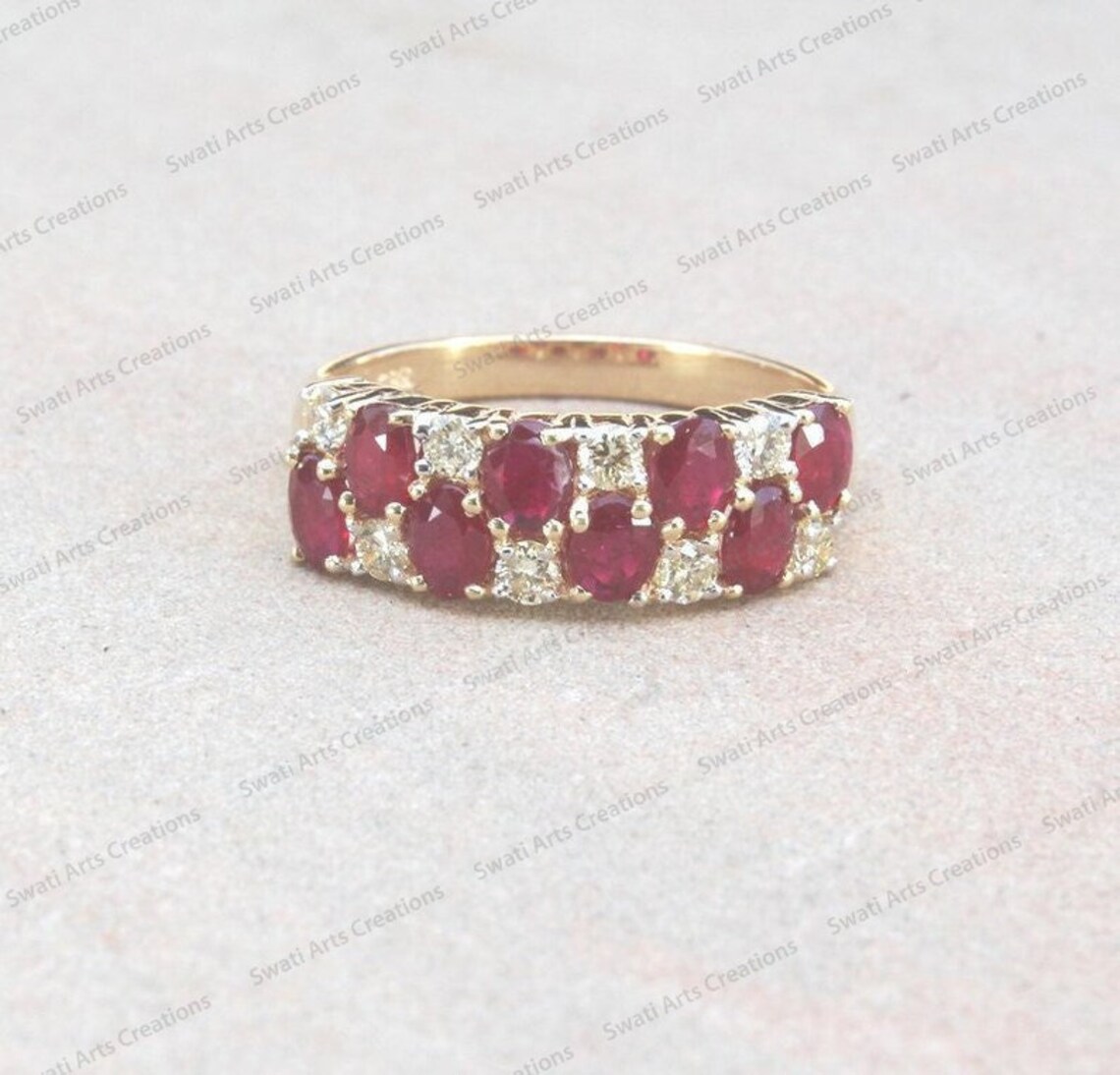 14k Gold Ruby Ring Genuine Ruby Ring Ruby and Diamond - Etsy