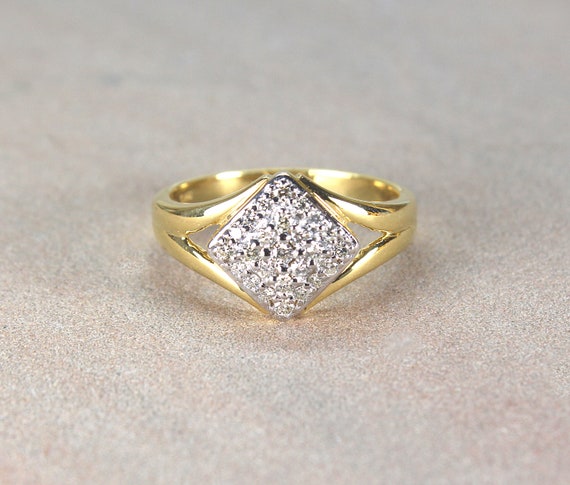 Men's Diamond Ring 14k Gold Wedding Ring Unique | Etsy