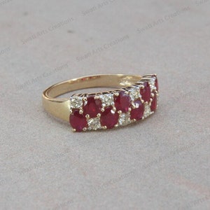 14k Gold Ruby Ring Genuine Ruby Ring Ruby and Diamond - Etsy