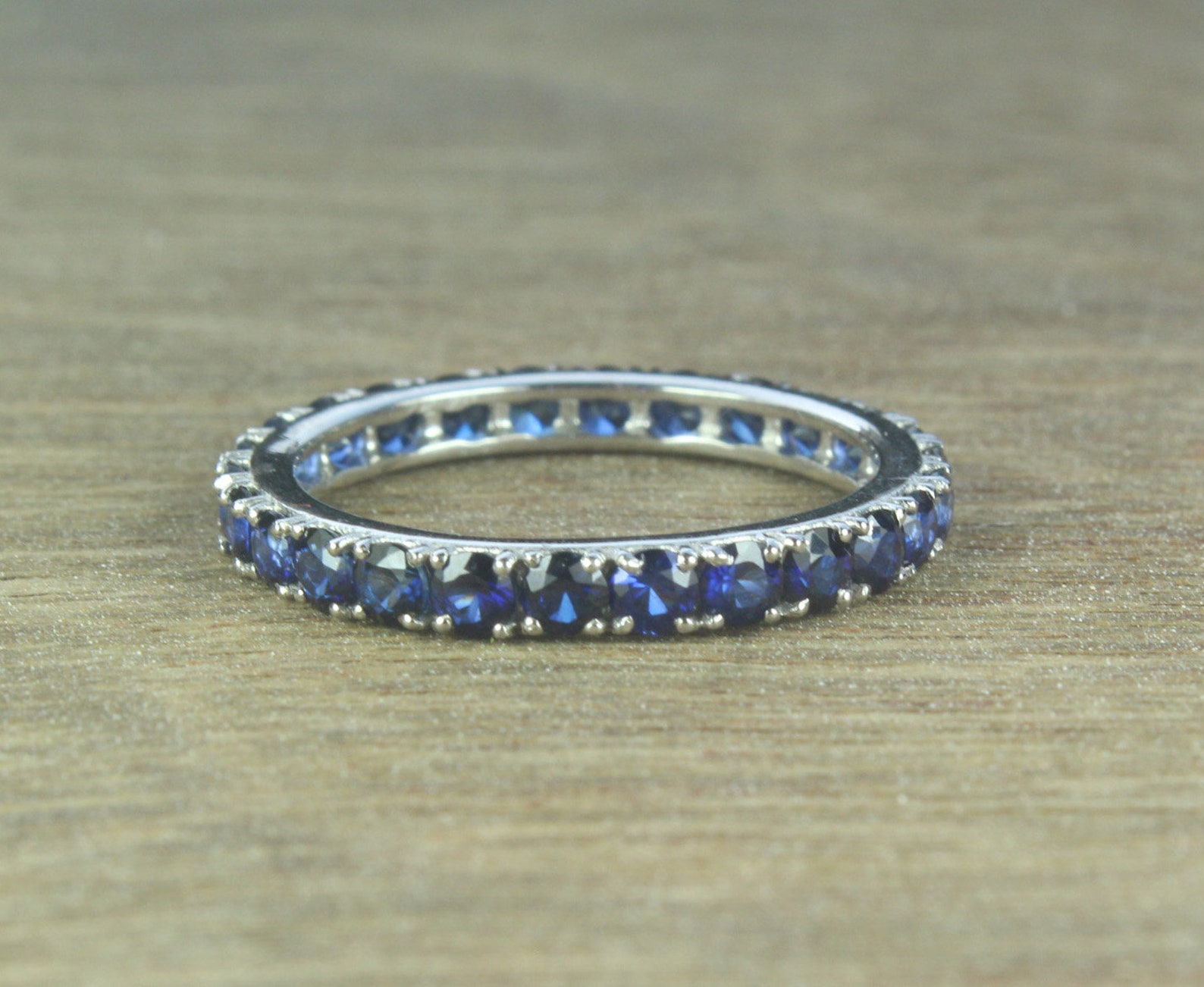 Sapphire Eternity Band in 925 Sterling Silver Engagement - Etsy