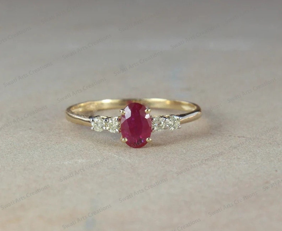 925 STERLING SILVER RUBY, Genuine Ruby Ring, July Birthstone Ring ...