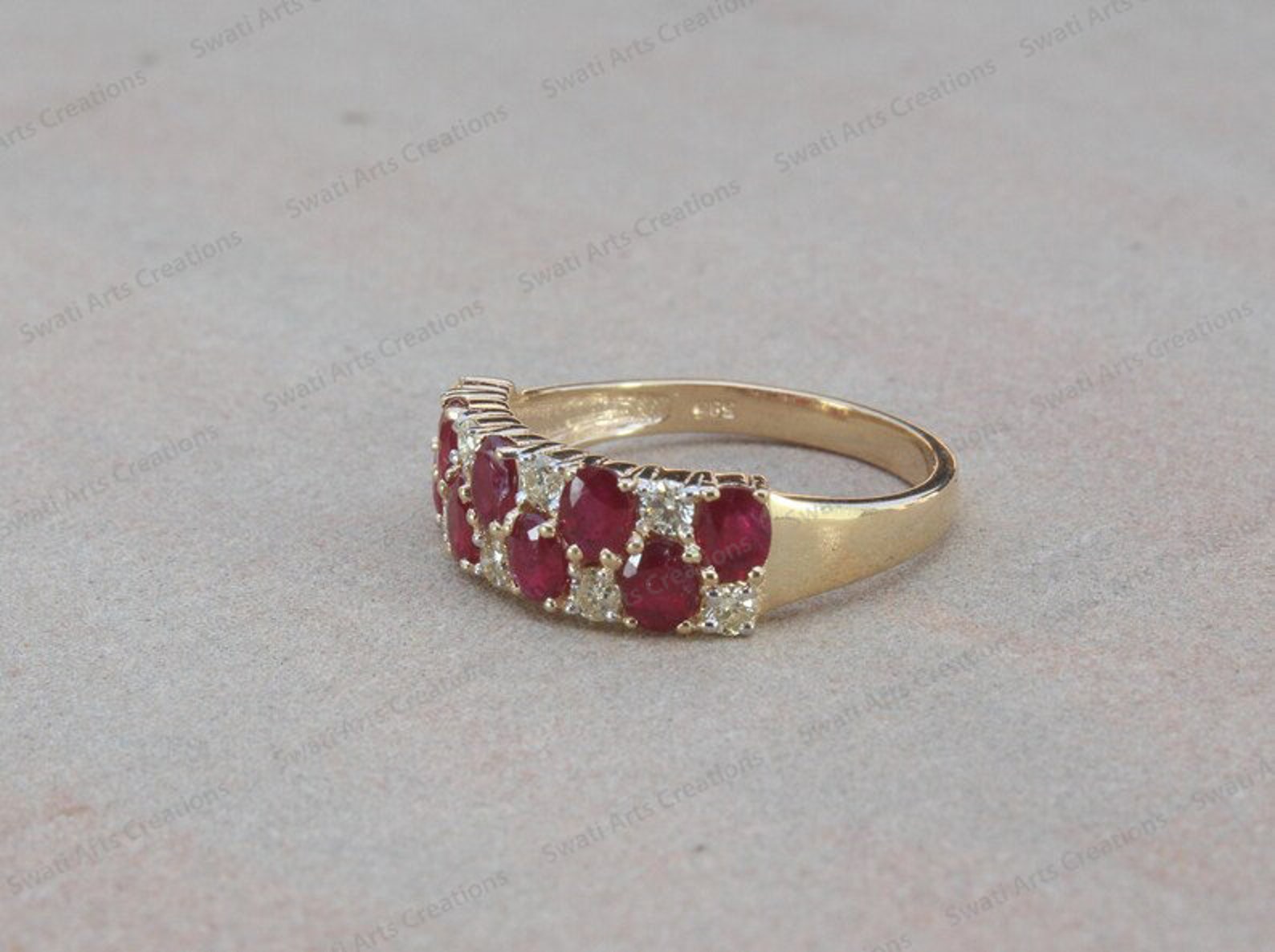 14k Gold Ruby Ring Genuine Ruby Ring Ruby and Diamond - Etsy