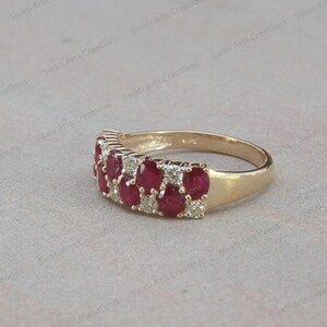 14k Gold Ruby Ring Genuine Ruby Ring Ruby and Diamond - Etsy