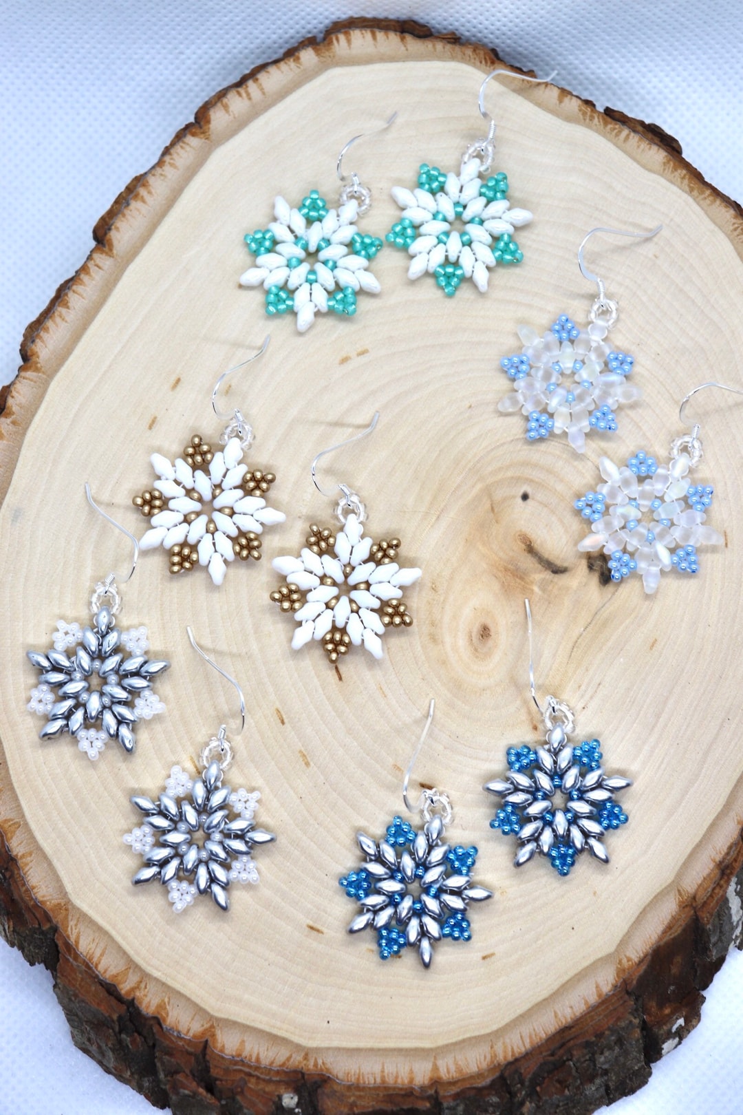 Beautiful Snowflake Earrings in a Variety of Colors - Etsy