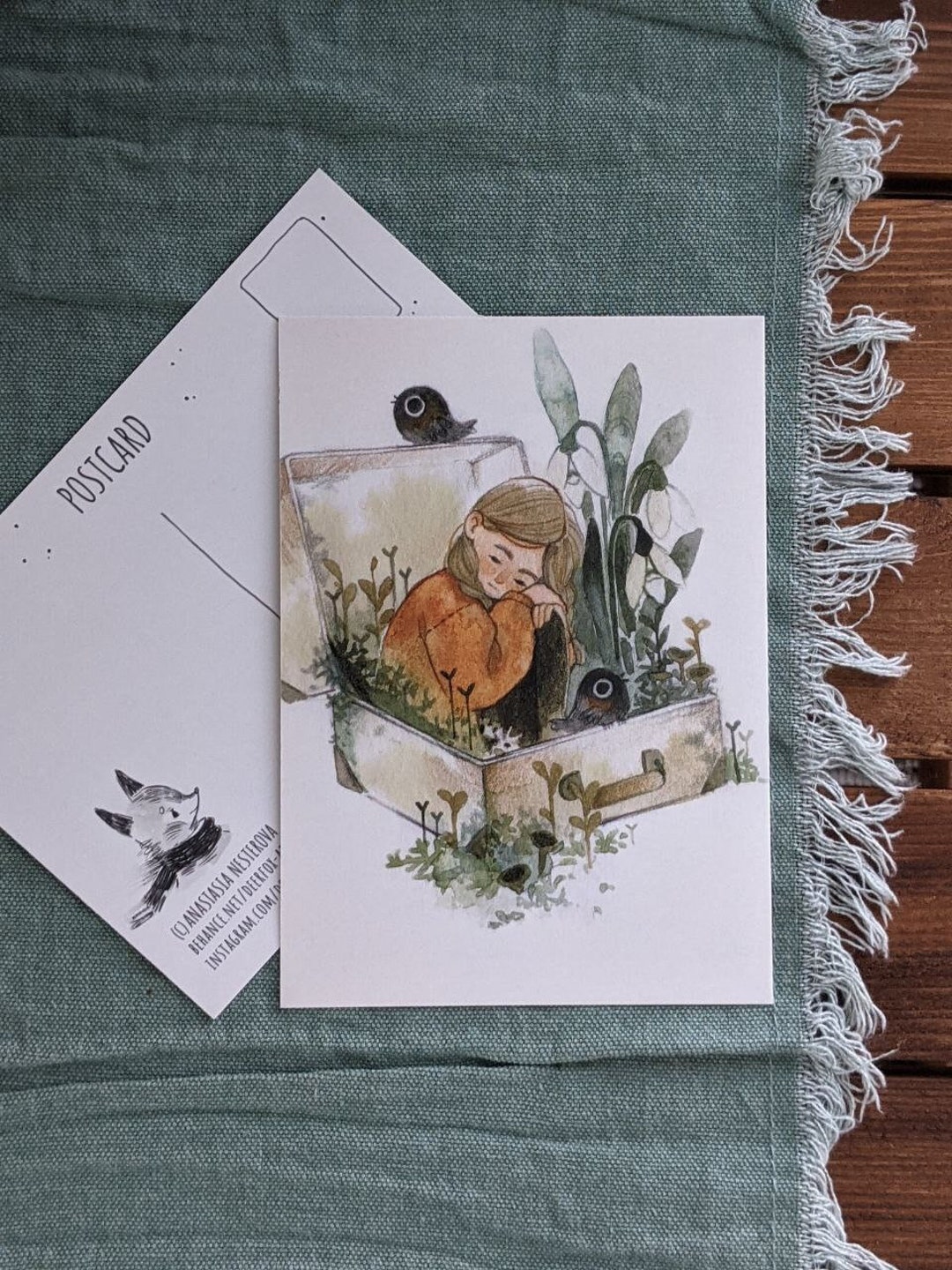 Postcard "spring in a Suitcase" - Etsy