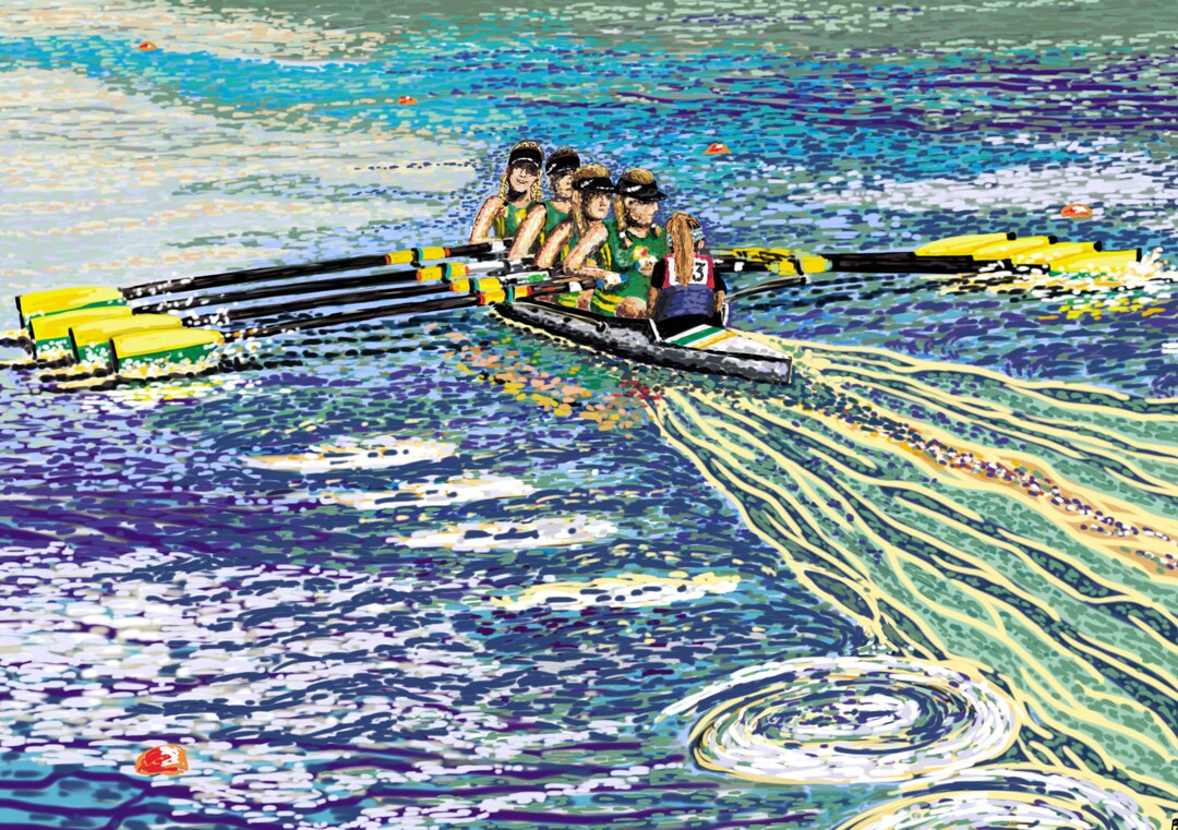 Pack of 4 High Quality Rowing and Sculling Art Greeting Cards. Rowing ...