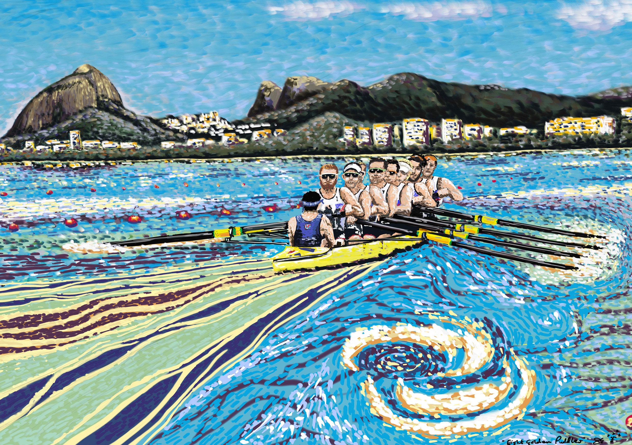 Pack of 4 High Quality Rowing and Sculling Art Greeting Cards. Rowing ...