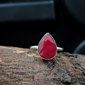 Natural Red Ruby Ring, 925 Solid Silver Ring, Gemstone Ring, Handmade ...