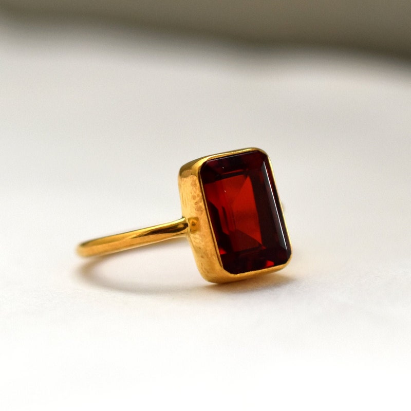 Red Stone Rings in Gold - Etsy