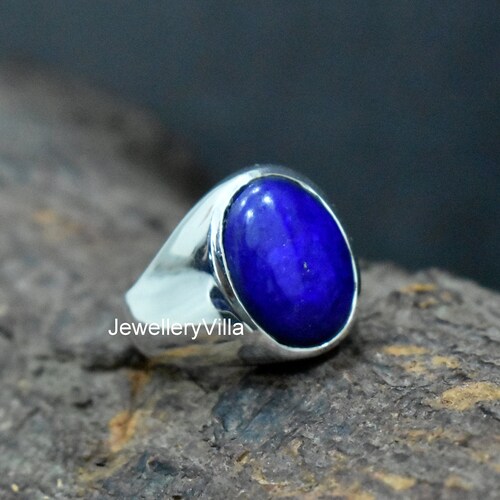 Lapis Ring Mens Ring 925 Solid Sterling Silver Natural Blue - Etsy