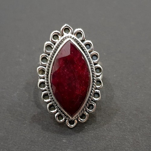 Natural Ruby Ring Womens Ring Handmade Ring 925 Solid - Etsy